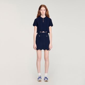 Sandro Pull en maille fantaisie &agrave; col polo