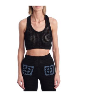 Zadig&Voltaire Handgefertigtes Crop-Stricktop - - Tops - Damen - Schwarzk - XS