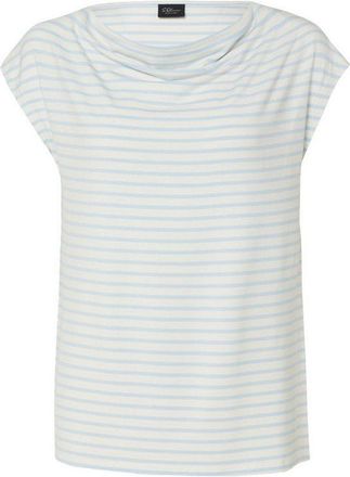 s.Oliver Kurzarmshirt T-Shirt Viskoseshirt mit Wasserfall-Ausschnitt und Streifen