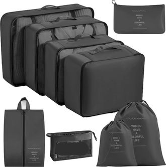 Generic 9-teiliges Set Reise-Organizer, Aufbewahrungstaschen, Koffer, Toilettenartikel, Schuhe, Kleidung, Ordentlicher Beutel, Packw&uuml;rfel, H&uuml;llen, Zubeh&ouml;r(9PC