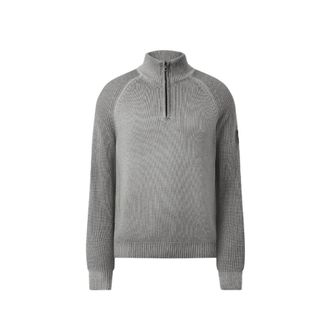 Belstaff Merino-Pullover mit Viertelrei&szlig;verschluss - - Sweatshirts & Hoodies - Herren - Grau - S