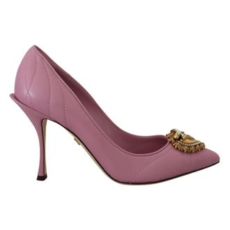 Dolce & Gabbana Elegante Rosa Leder High Heels Pumps - - Shoes - Damen - Rosa - 35 1/2 EU