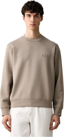 Emporio Armani Homme, Sweatshirts et sweats &agrave; capuche, Beige, Taille: S SweaT-shirt en coton