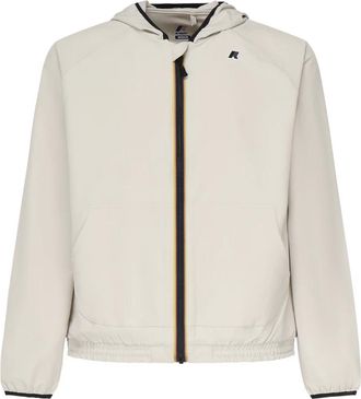 K-Way Homme, Vestes, Beige, Taille: XL Vestes Beige &agrave; Fermeture &Eacute;clair avec Poche Kangourou