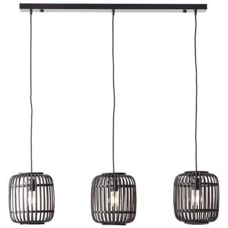 Endon Lighting Mathias Plafonnier suspendu Bar, bambou fonc&eacute;, contreplaqu&eacute; avec peinture noire mate - Endon