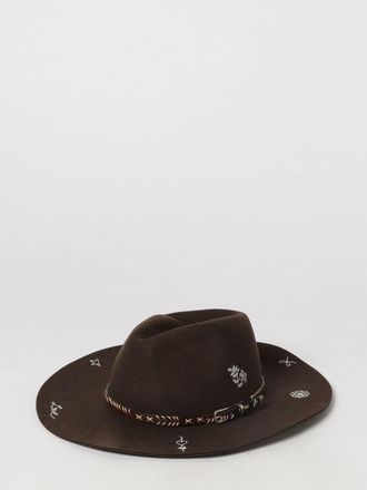Golden Goose Chapeau western en feutre de laine &agrave; larges bords avec broderies