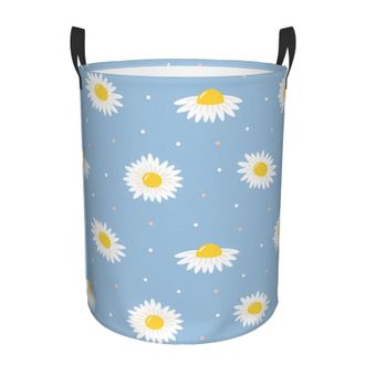 Generic G&auml;nsebl&uuml;mchen Auf Pastellblauem Grund W&auml;schekorb Rund Korb Aufbewahrung Wasserdichter W&auml;schetonne F&uuml;r Decken Waschk&uuml;che Spielzeug