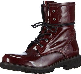 Tommy Jeans Hilfiger Denim BEDFORD 5P, Bottes Combat de hauteur moyenne, doublure froide femmes - Rot (CABERNET 627), Taille 40 EU