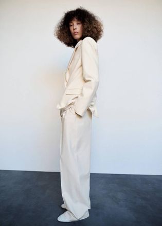 Mango Pantalon costume pinces &eacute;cru - Femme - 32 - MANGO