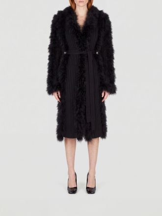 The Attico Manteau long peignoir en laine dalpaga avec ceinture &agrave; nouer