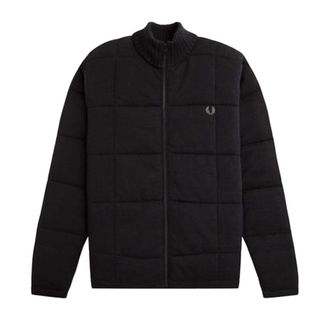 Fred Perry Steppstrickjacke, Schwarz