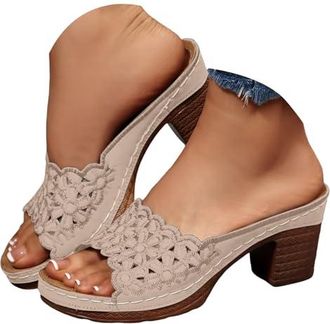 Generic Sandales orthop&eacute;diques compens&eacute;es pour femme 2026 - Soutien de la vo&ucirc;te plantaire - Sandales habill&eacute;es &agrave; bout ouvert - Pour mariage, f&ecirc;te, style d&eacute;con