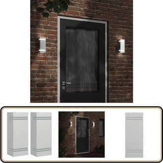 vidaXL Außenwandleuchten 2 Stk. Silbern Edelstahl - Outdoor-Beleuchtung - Wandleuchte - Edelstahl - Silber - Gartenbeleuchtung