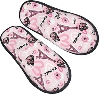 Generic Pantoufles De Maison Tour Papillon Roses Portative Pantoufles DH&ocirc;tel Doux Chaussons Invit&eacute;s Pour Automne Int&eacute;rieur Camping L