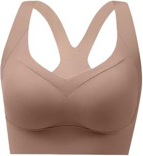 Generic Soutien-gorge de maintien correcteur respirant sans couture, soutien-gorge de levage puissant et respirant anti-affaissement des seins, camel, XXL