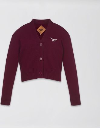 MCM Strickjacke Laurel mit verk&uuml;rzter Passform aus Wolle und recyceltem Kaschmir VINEYARD WINE WOOL