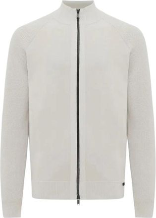 Genti Homme, Pulls, Blanc, Taille: M Cardigan Zip LS