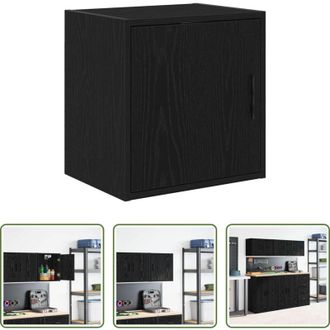 vidaXL Rangement garage - Armoire murale de garage noir bois ding&eacute;nierie