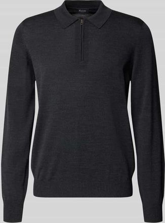 Maerz Strickpullover aus Schurwolle mit Polokragen