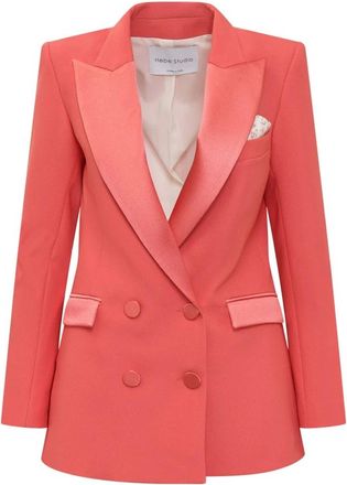 Hebe Studio Femme, Vestes, Rose, Taille: 40 FR Blazer &agrave; manches longues