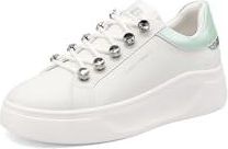 Queen Helena Baskets Platform Femme X34-9, X34 11 Blanc et Vert, 36 EU