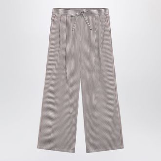 Dolce & Gabbana Gestreifte Popeline-Shorts aus Baumwolle und Seide, Multicolor