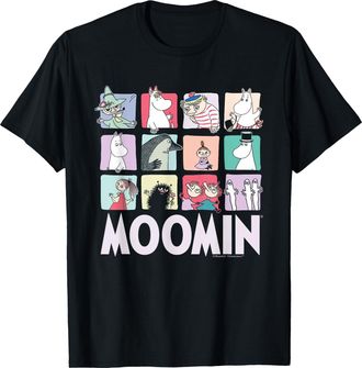 Moomin Dunkle Charakterblöcke der Mumin-Gruppe T-Shirt