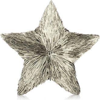 Com-Four Deko-Stern 3D aus Kunststoff - metallisch glänzender Dekostern - Klassische Dekoration für Winter und Weihnachten - ca. 20cm (champagnerfarben)