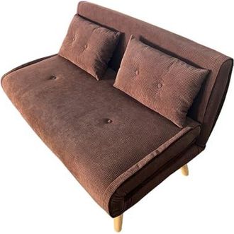 Concept Usine | Canap&eacute; Convertible 2 Places en Velours C&ocirc;tel&eacute; | Design Ennis Chocolat | Canap&eacute; Lit | Style Moderne | Confort Optimal | Dossier Ajustable Multi-Posit
