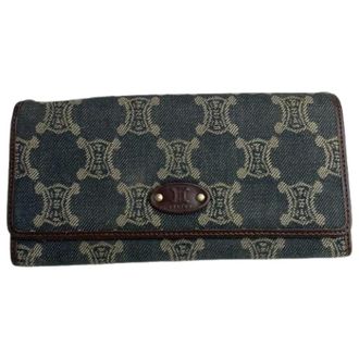 Celine Portefeuille Vintage Pre-owned - Femme - Pre-owned - Bleu - Taille: ONE Size