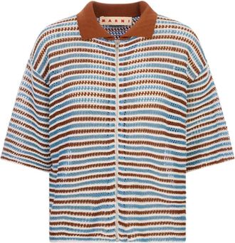 Marni Femme, Pulls, Multicolore, Taille: 36 FR Cardigan Crochet Ray&eacute;