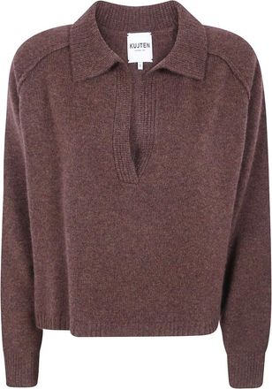Kujten Kujten, Femme, Pulls, Brun, Taille: 40 FR Aenora Polo Neck