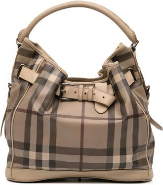 Burberry Hobo Bags - Medium Smoke Check Coated Canvas Walden Belted Hob - Gr. unisize - in Braun - f&uuml;r Damen