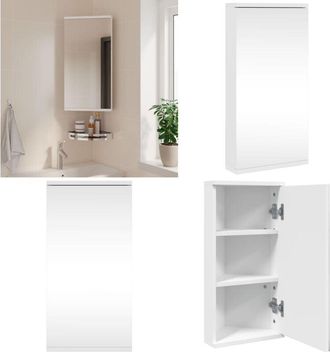 vidaXL Eck-Spiegelschrank Wei&szlig; 30x24x60 cm - Eck-Spiegelschrank - Spiegelschrank Badezimmer - Holzwerkstoff M&ouml;bel - Wei&szlig;er Spiegelschrank - Waschtisch