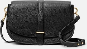 Timberland Tuckerman Umhängetasche aus Leder mit Klappe in Schwarz, Damen, Schwarz