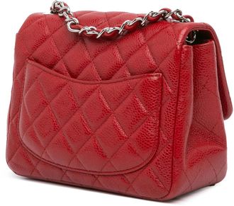 Chanel Hobo Bags - Mini Square Classic Caviar Single Flap - Gr. unisize - in Rot - f&uuml;r Damen