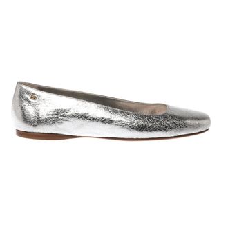 Baldinini Femme, Chaussures, Gris, Taille: 38 1/2 EU Ballerine en nappa lamin&eacute; craquel&eacute;