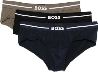 BOSS Set aus drei Slips mit Logo-Bund - Schwarz