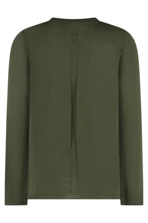 Rick Owens Mens Virgin Wool Crewneck Sweater Green Sweatshirts