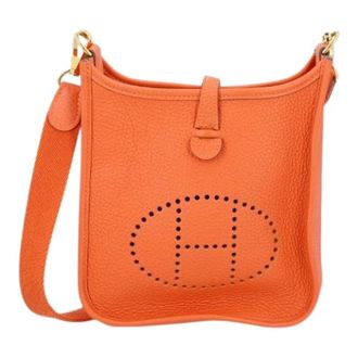 Herm&egrave;s Pre-owned Cuir sacs-ports-paule - Femme - Pre-owned - Orange - Taille: ONE Size