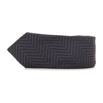 Emporio Armani Logo Seidenkrawatte Zunge - - Accessories - Herren - Schwarzk - ONE SIZE