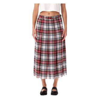 Maison Margiela Plissierter Midirock mit Tartan-Muster - - Skirts - Damen - Mehrfarbig - XS