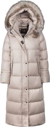 Moorer Femme, Manteaux, Beige, Taille: 40 FR Breuil Fur Il