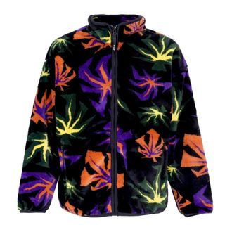 HUF Pflanzenmuster Sherpa Rei&szlig;verschluss Jacke - - Sweatshirts & Hoodies - Herren - Mehrfarbig - M