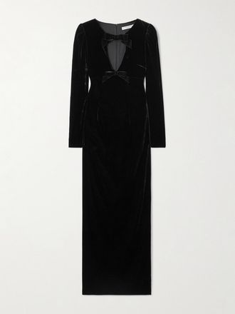 Alessandra Rich Robe Aus Samt Mit Cut-out Und Schleifen - Schwarz