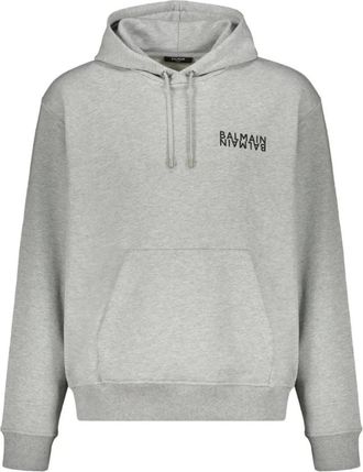 Balmain Homme, Sweatshirts et sweats &agrave; capuche, Gris, Taille: S Sweat &agrave; capuche &agrave; motif logo