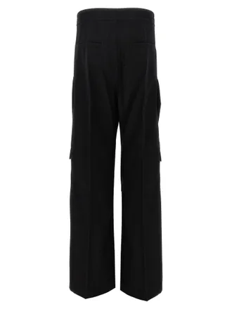 Rick Owens Mens Black Wool Cargo Pants