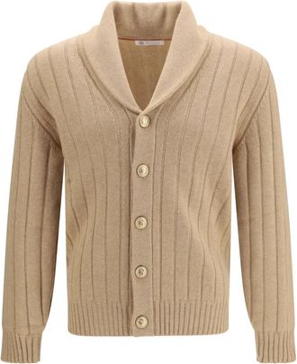 Brunello Cucinelli Rippstrick-Kaschmir-Strickjacke - - Knitwear - Herren - Braun - M