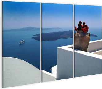 Islandburner Prime Bild auf Leinwand Santorini Griechenland Bilder Wandbilder Poster
