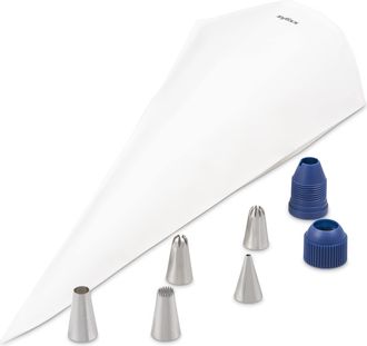 Zyliss E980215 Spritzbeutel Set, Baumwolle/Edelstahl, Pfeifen-Zuckerguss/Kuchendekoration/Zuckerguss/Geb&auml;ckf&uuml;llung, Wiederverwendbare Baumwollbeutel, Inklusi